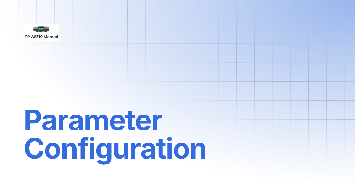 Parameter Configuration | LORRIC Online Documents