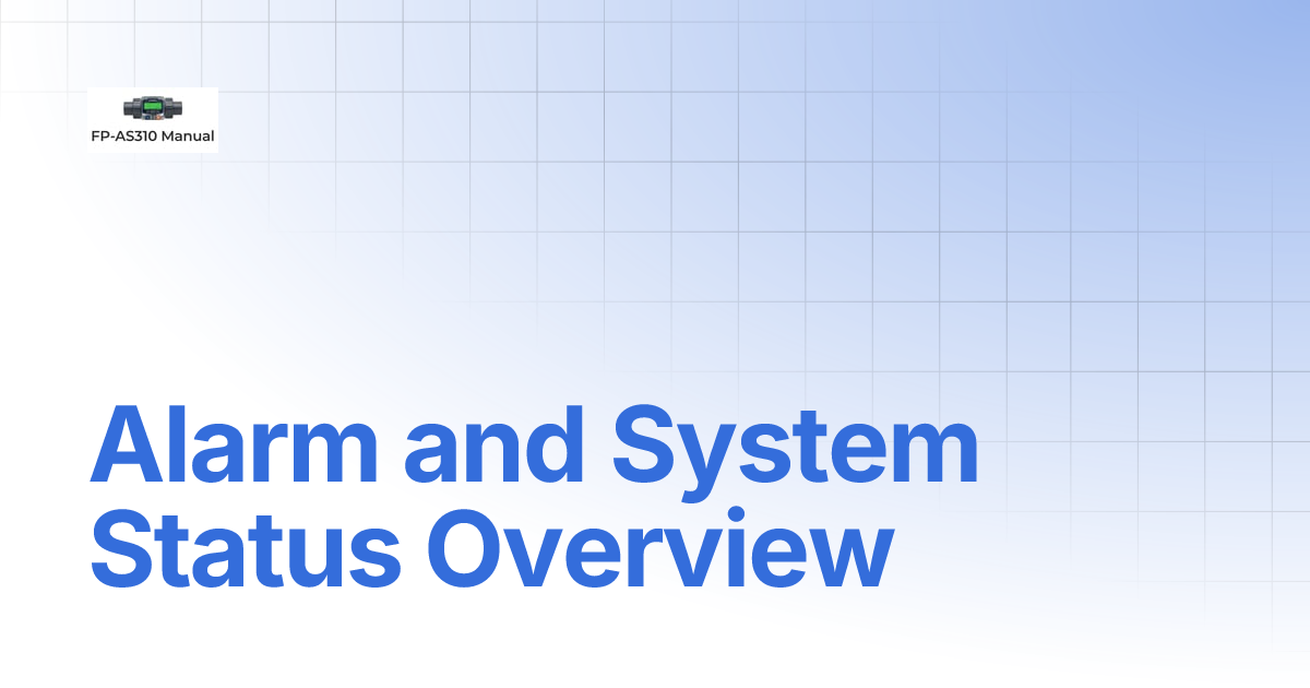 Alarm and System Status Overview | LORRIC Online Documents