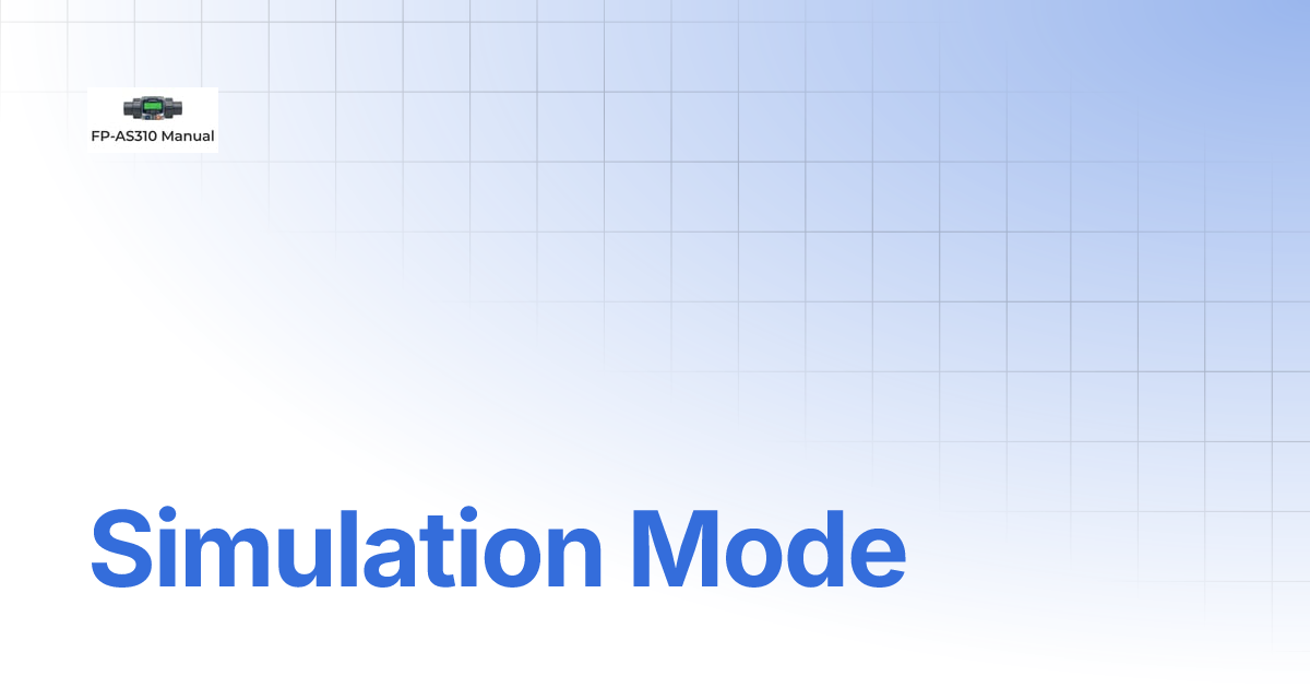 Simulation Mode | LORRIC Online Documents