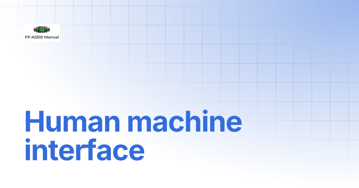 Human machine interface | LORRIC Online Documents