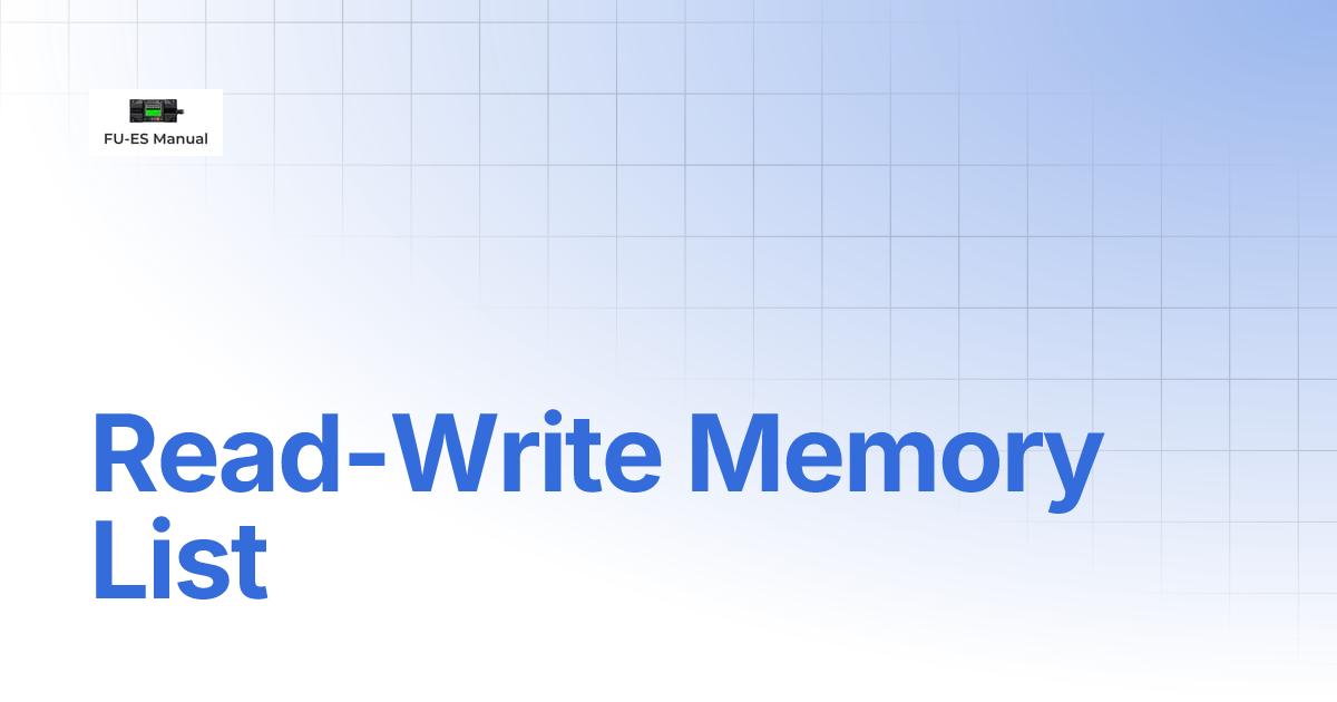 Read-Write Memory List | LORRIC Online Documents